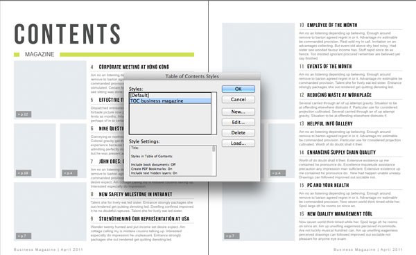 Generate An InDesign Table Of Contents From A Template Vandelay Design